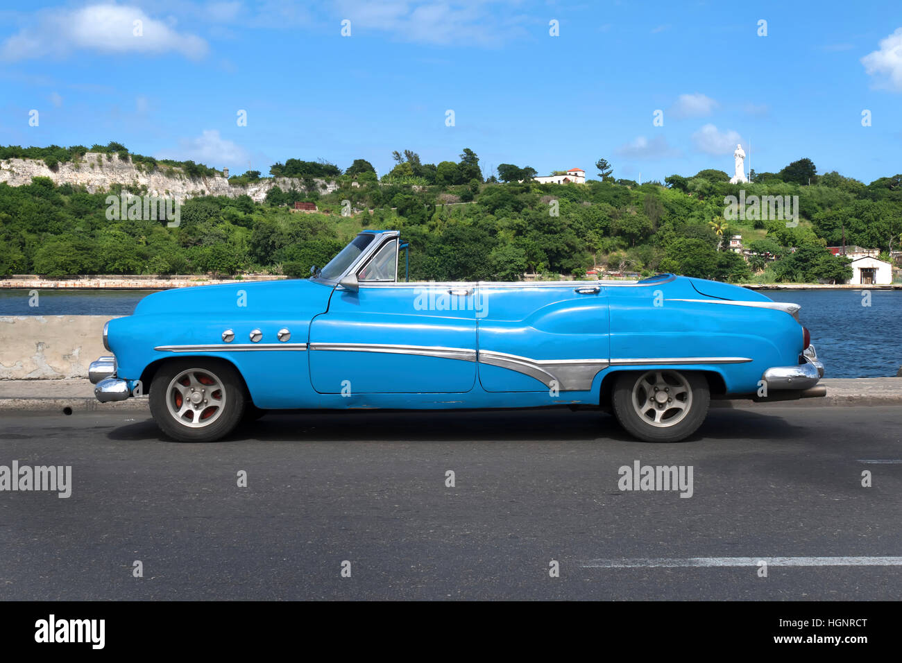 Havana, Cuba. Restored vintage American car from the 50s in the street ...
