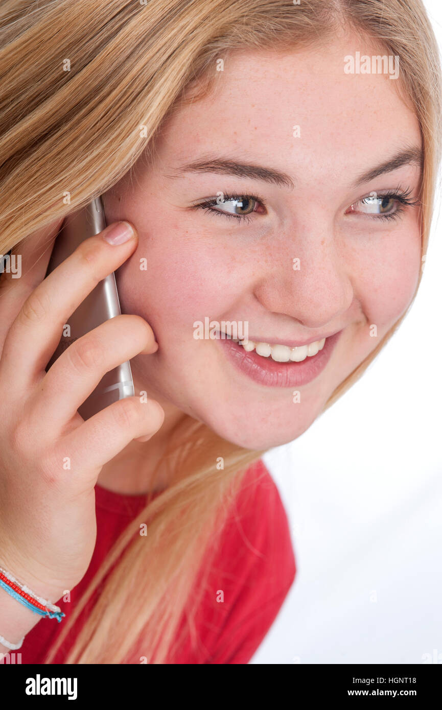TEENAGER ON THE PHONE Stock Photo - Alamy