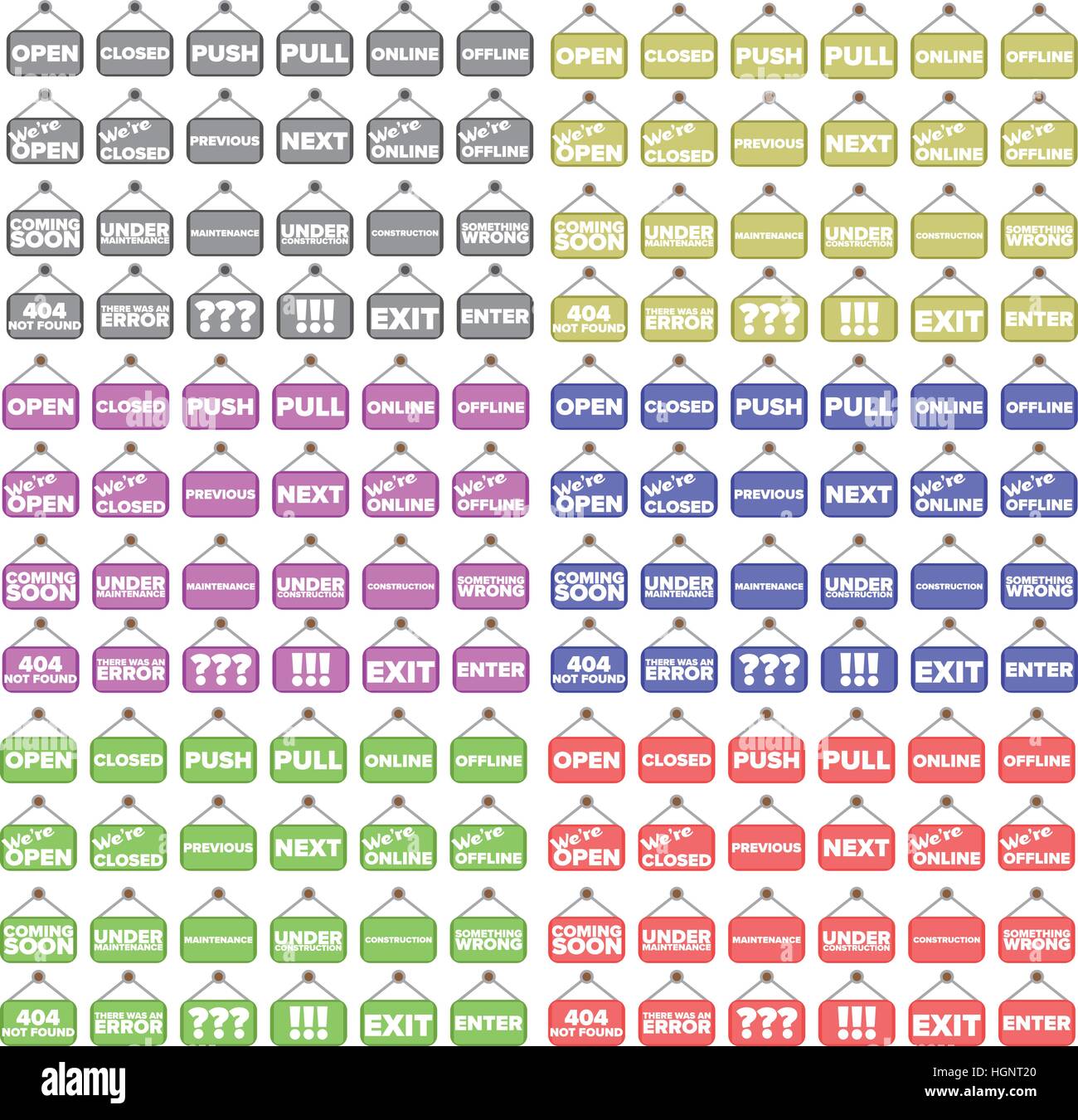 Set of 144 vector tag / sign icons. Vector file contains 24 kinds of ...