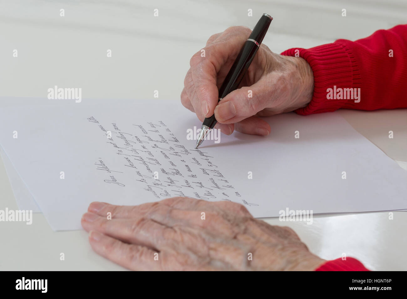 Elderly writing letter hi-res stock photography and images - Alamy