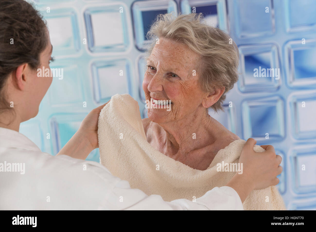 Elderly persons shower hi-res stock photography and images - Alamy