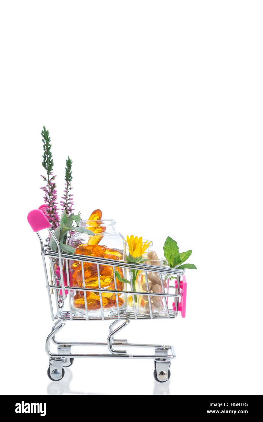 Natural food supplement concept Cut Out Stock Images & Pictures - Alamy