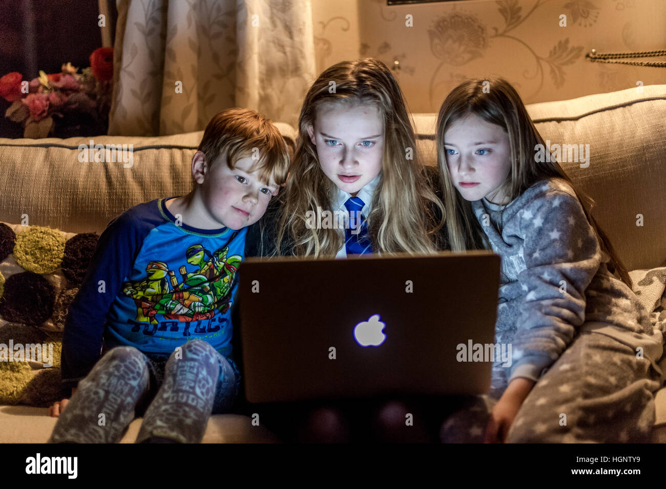 Staring At A Computer Laughing