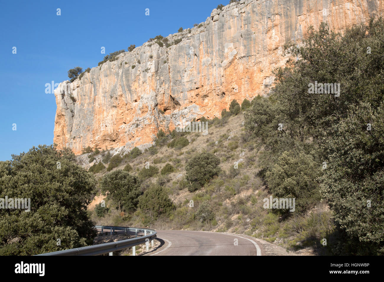 Road in Canyon Landscape; Nuevalos, Aragon, Spain Stock Photo - Alamy