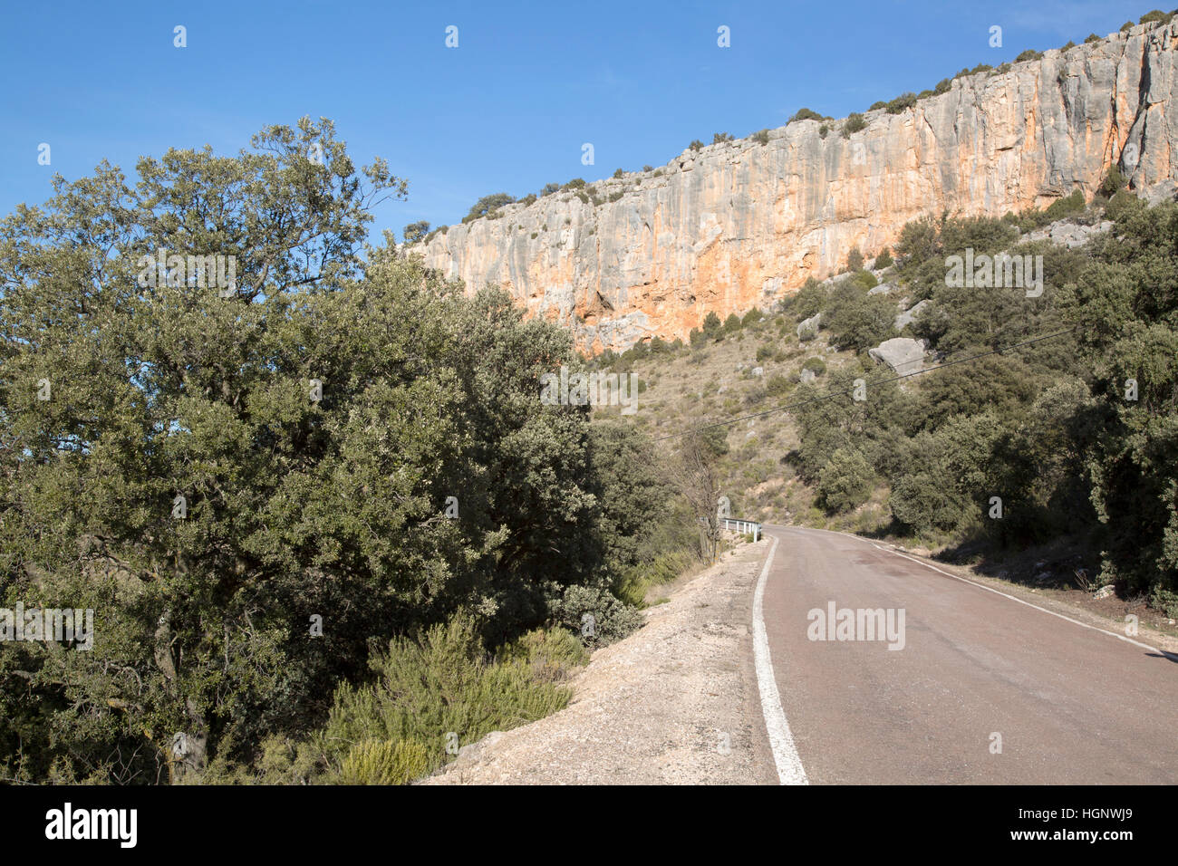 Road in Canyon Landscape; Nuevalos, Aragon, Spain Stock Photo - Alamy