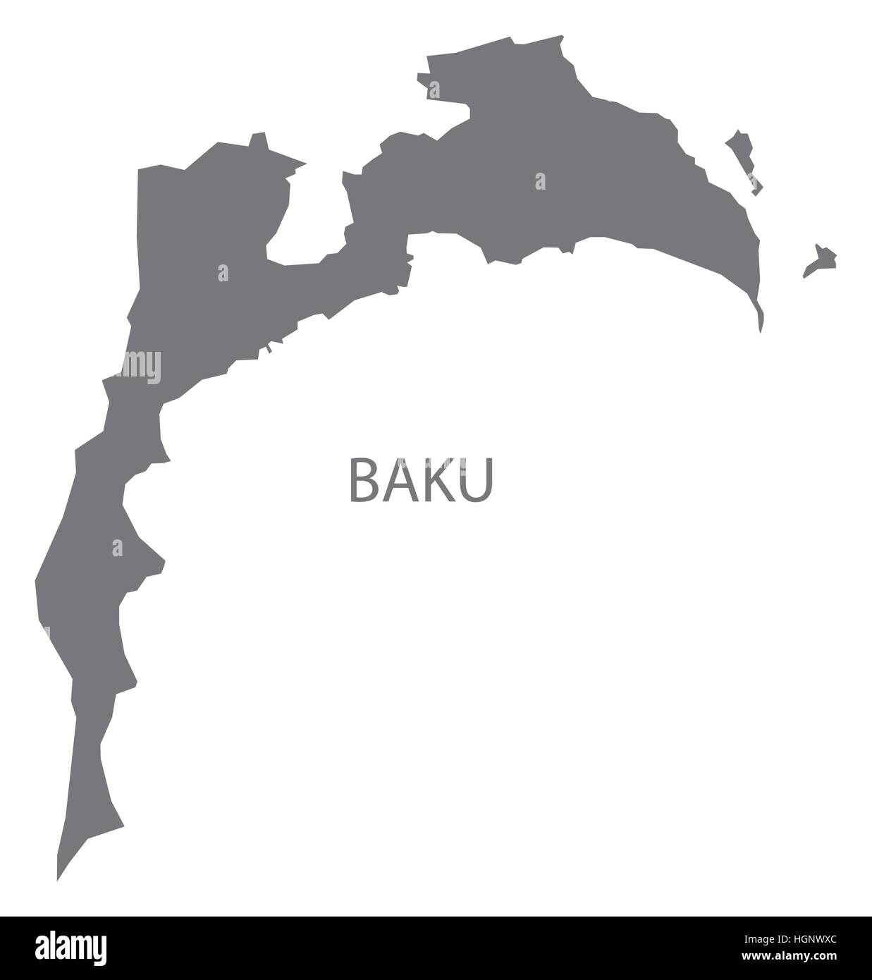 Baku Azerbaijan Map grey Stock Vector Image & Art - Alamy