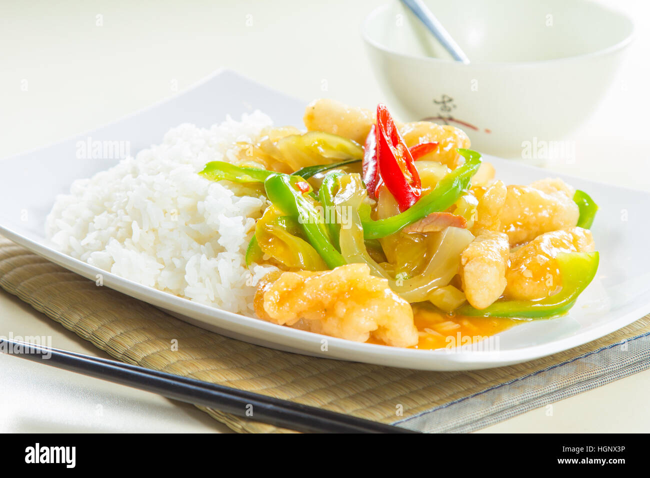 chinese style meat with rice Stock Photo - Alamy