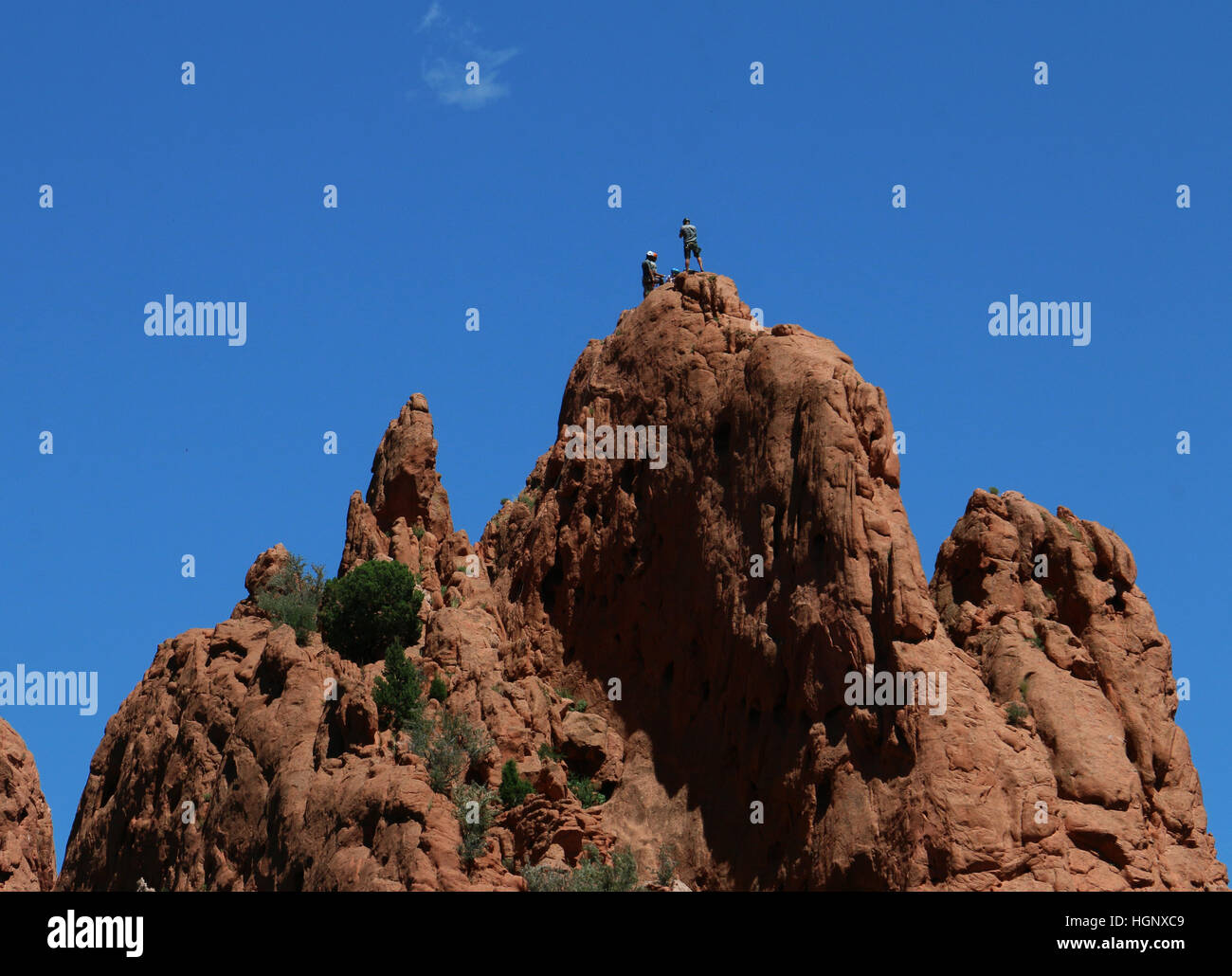 Climber hikers Garden of the Gods Park Colorado Rocky Mountain Stock ...