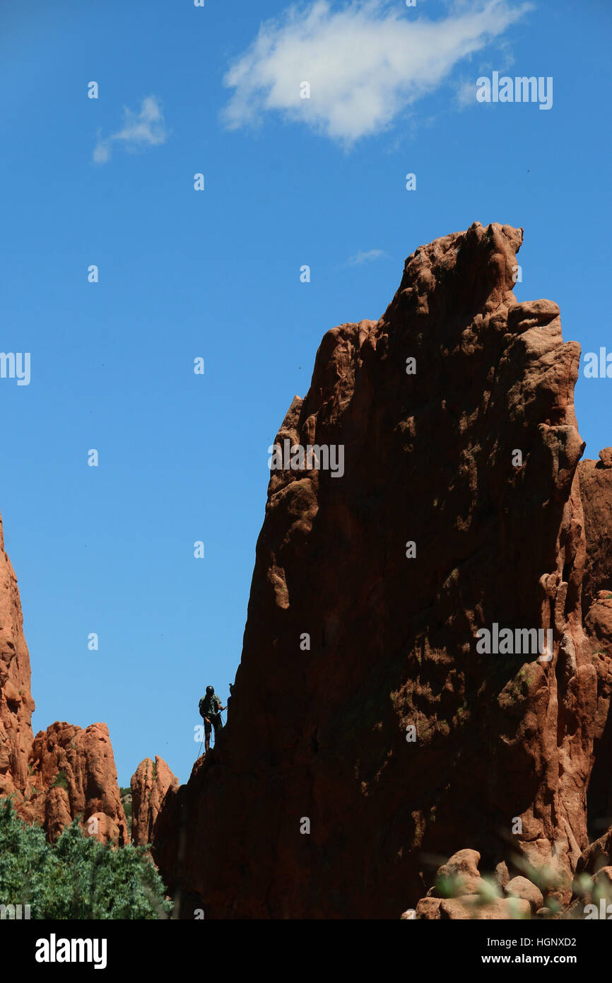 Climber hikers Garden of the Gods Park Colorado Rocky Mountain Stock ...