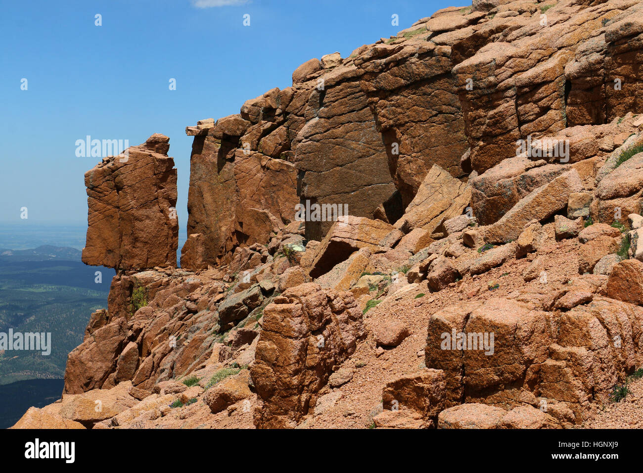 Slump block granite Pikes Peak National Park ridge Colorado Rocky ...