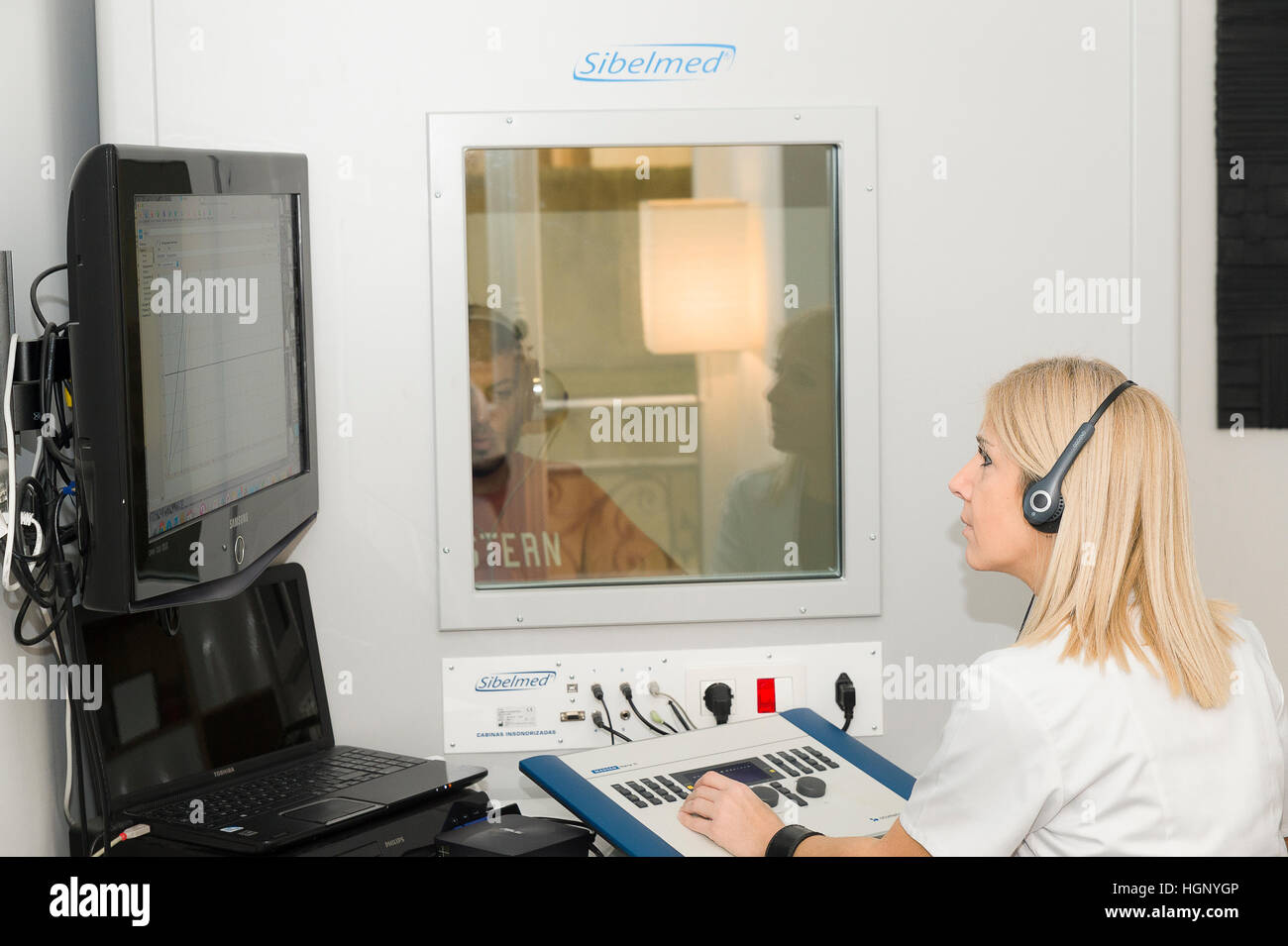 Hearing test cabin hi-res stock photography and images - Alamy