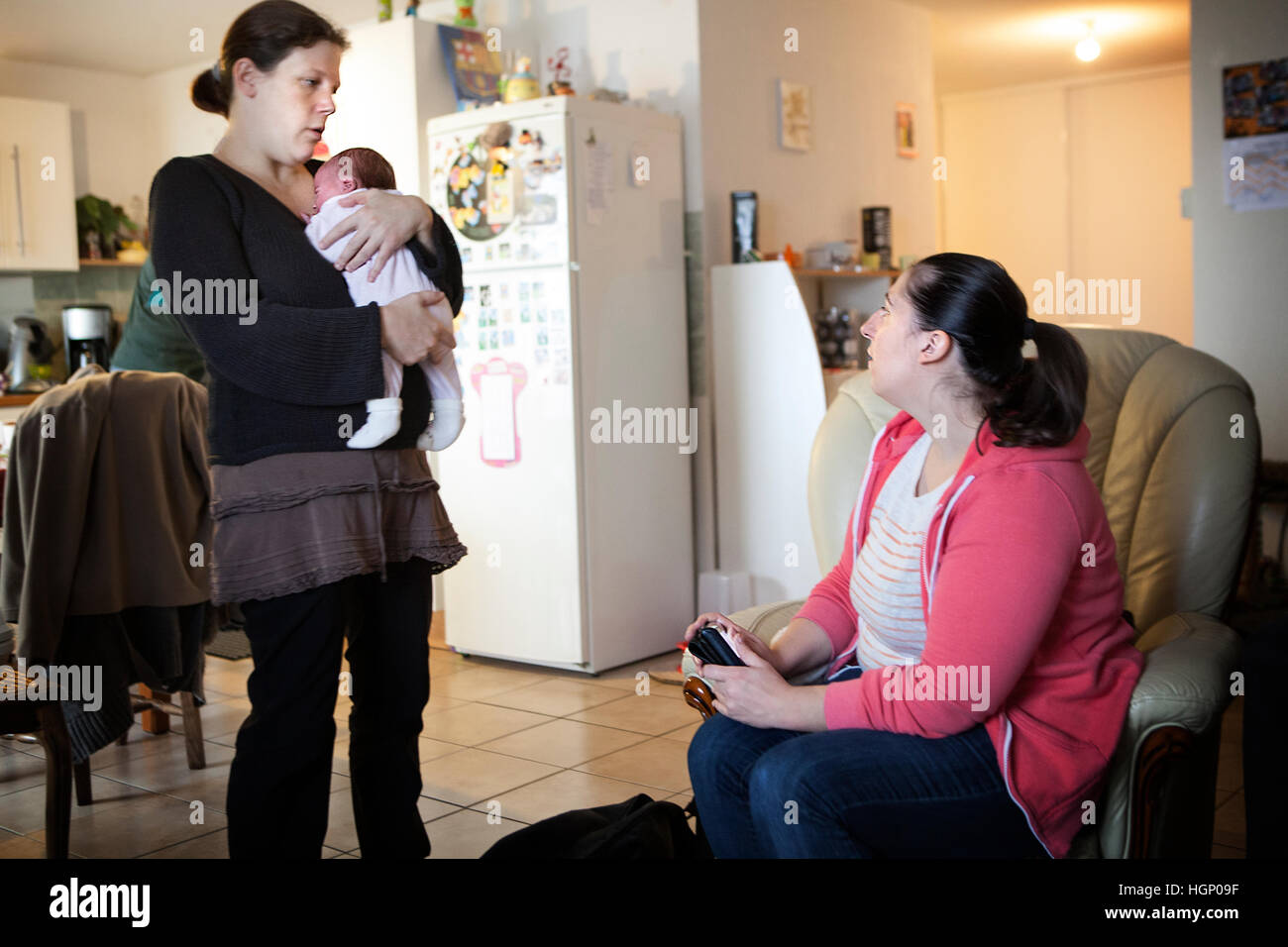 Midwife visit home hi-res stock photography and images - Alamy