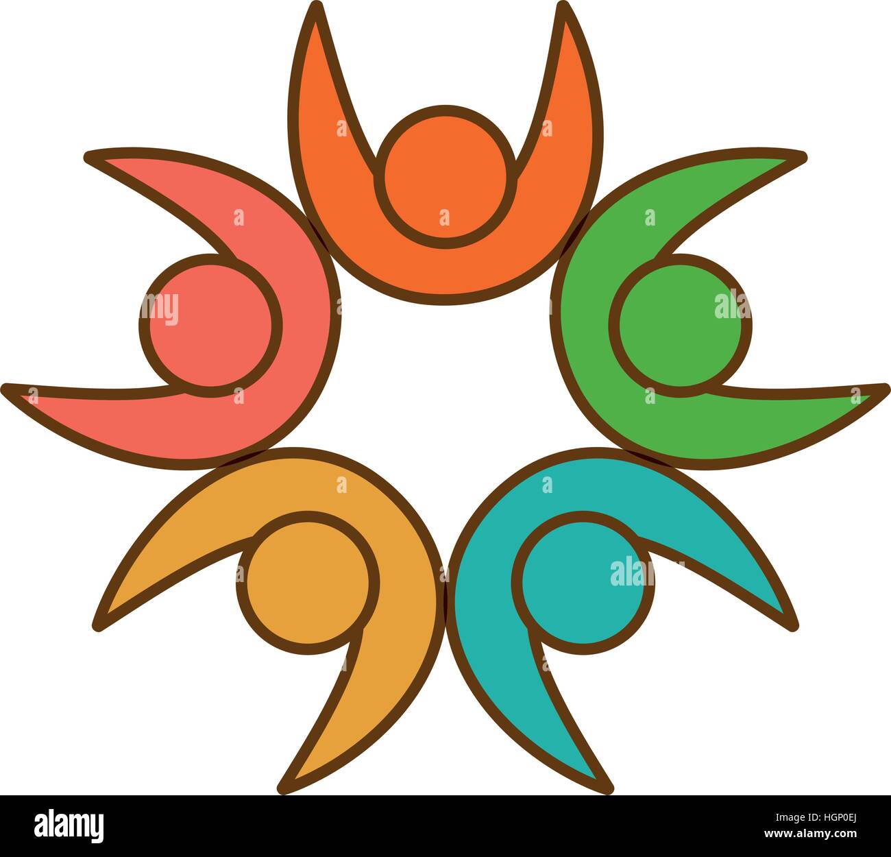 abstract figure of humans. teamwork concept. colorful design. vector ...