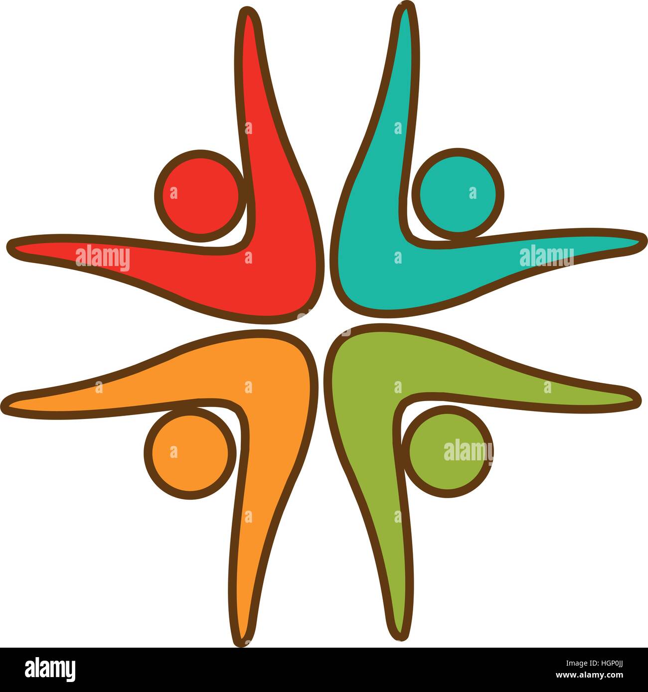 abstract figure of humans. teamwork concept. colorful design. vector ...
