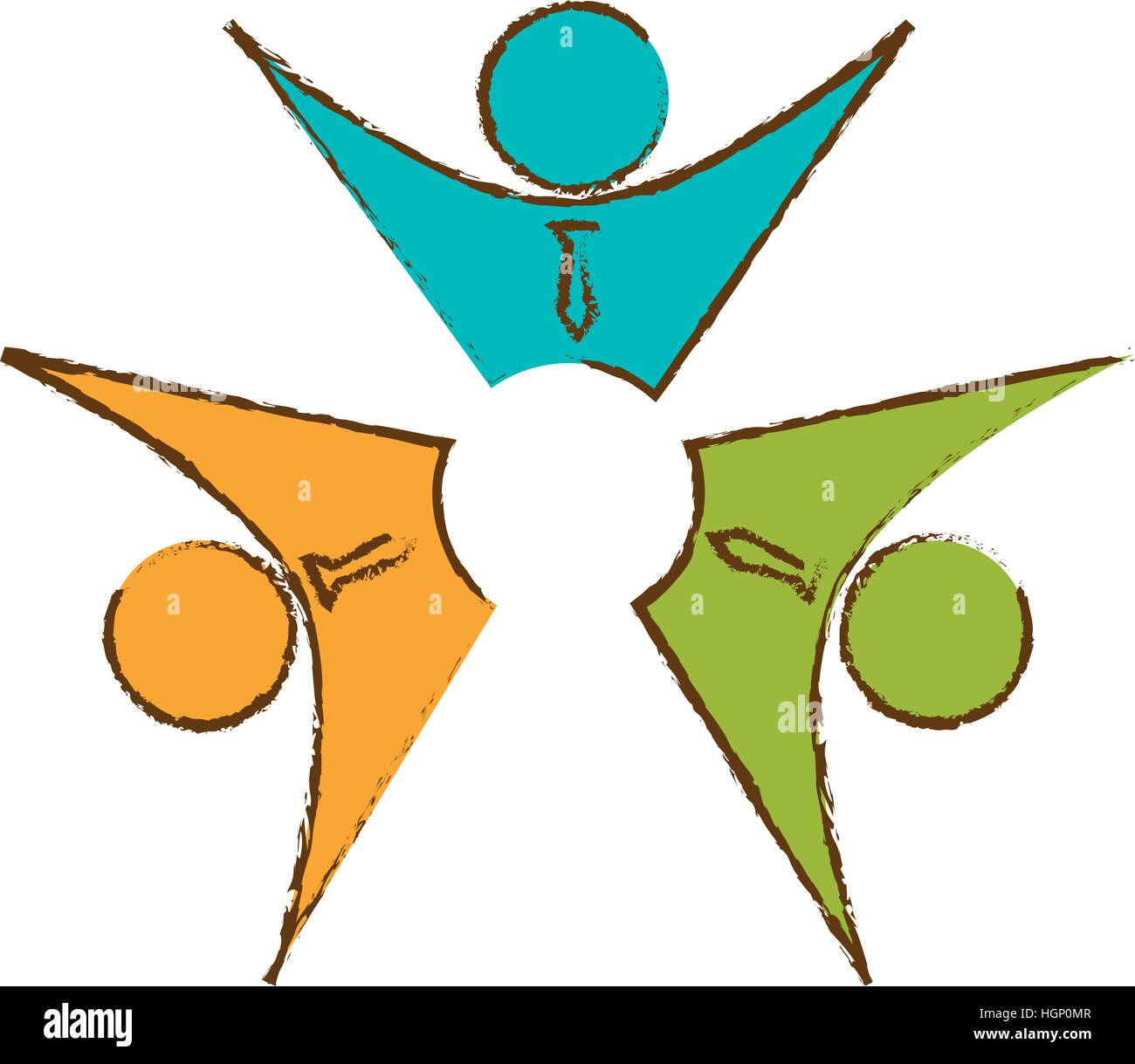 abstract figure of humans. teamwork concept. colorful design. vector ...