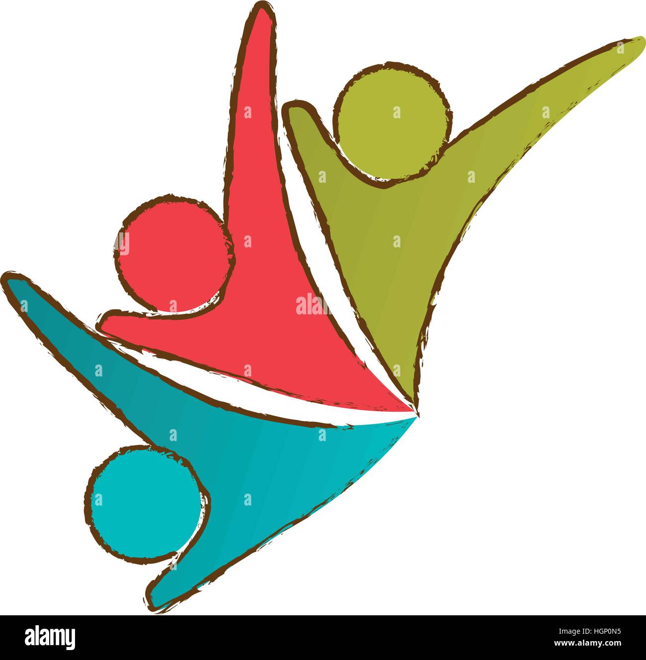 abstract figure of humans. teamwork concept. colorful design. vector ...