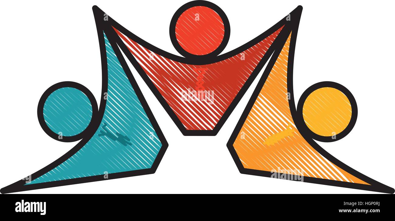 abstract figure of humans. teamwork concept. colorful design. vector ...