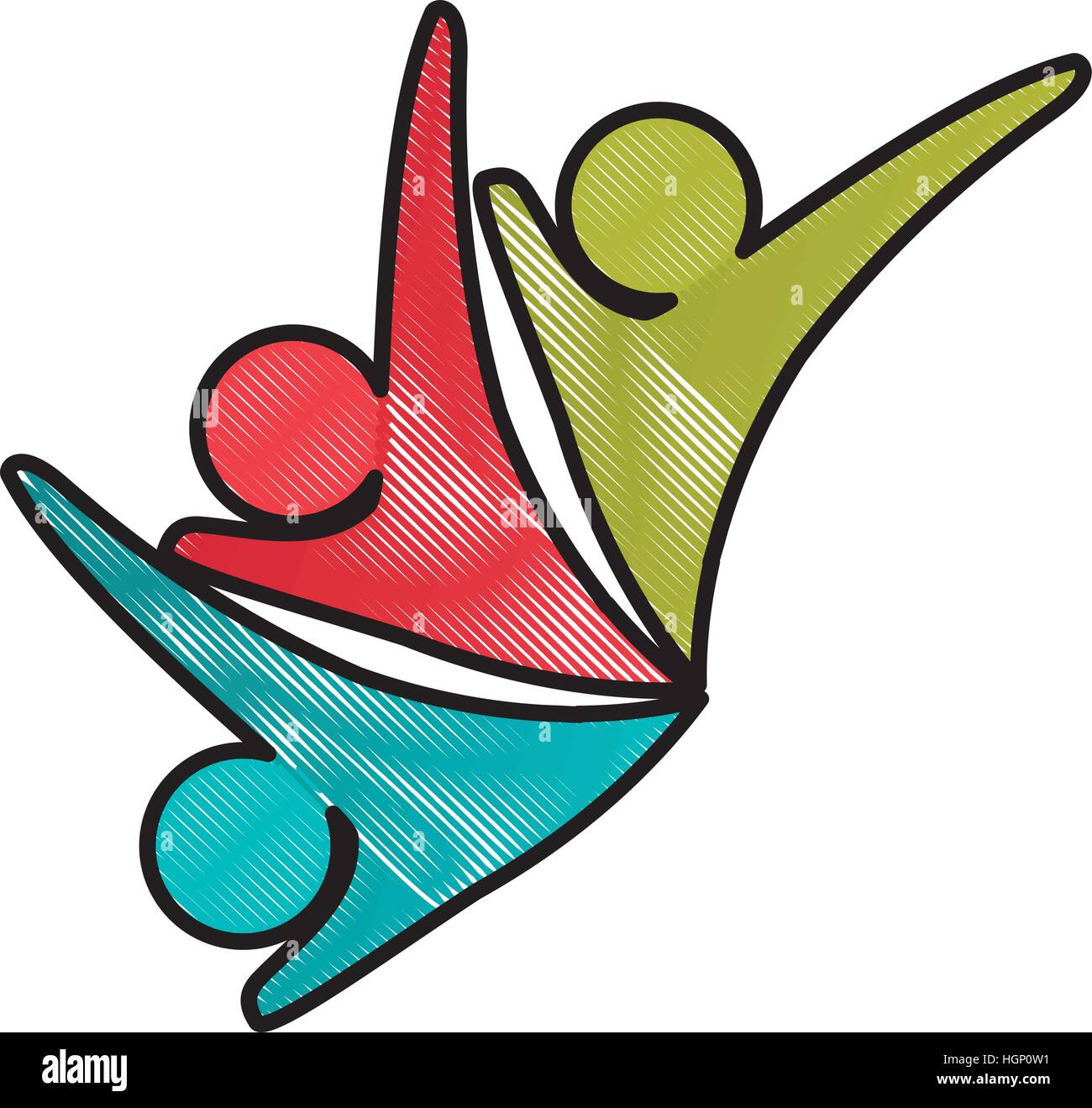 abstract figure of humans. teamwork concept. colorful design. vector ...