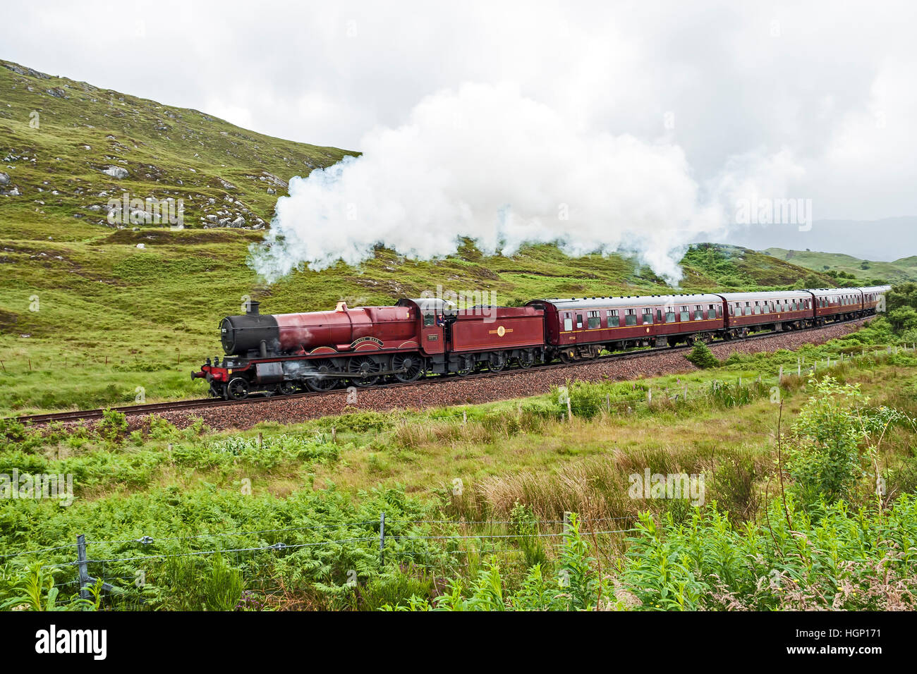 Former Great Western Engine 5972 Olton Hall is heading towards Mallaig ...