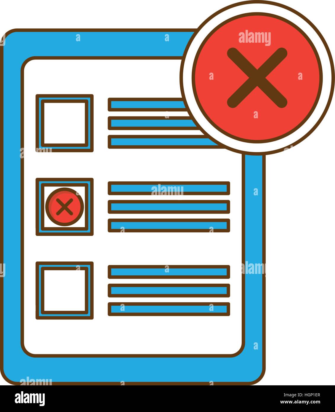 blank checklist with x icon image vector illustration design Stock ...