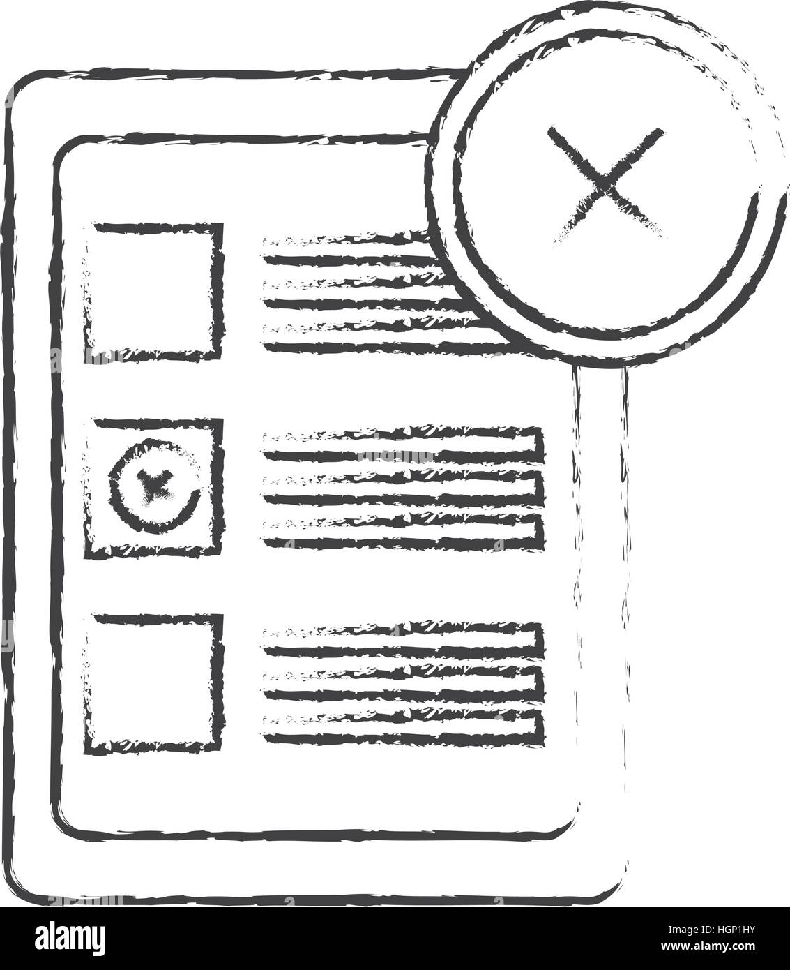 blank checklist with x icon image vector illustration design Stock ...