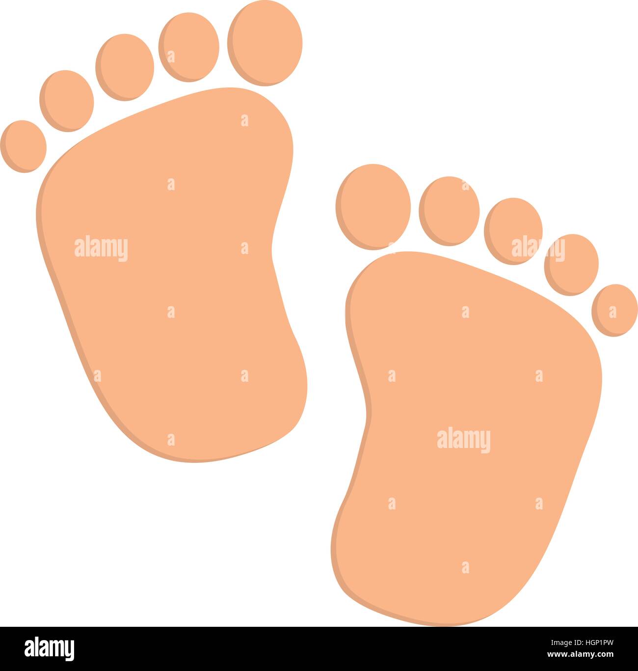 baby feet icon over white background. colorful design. vector ...