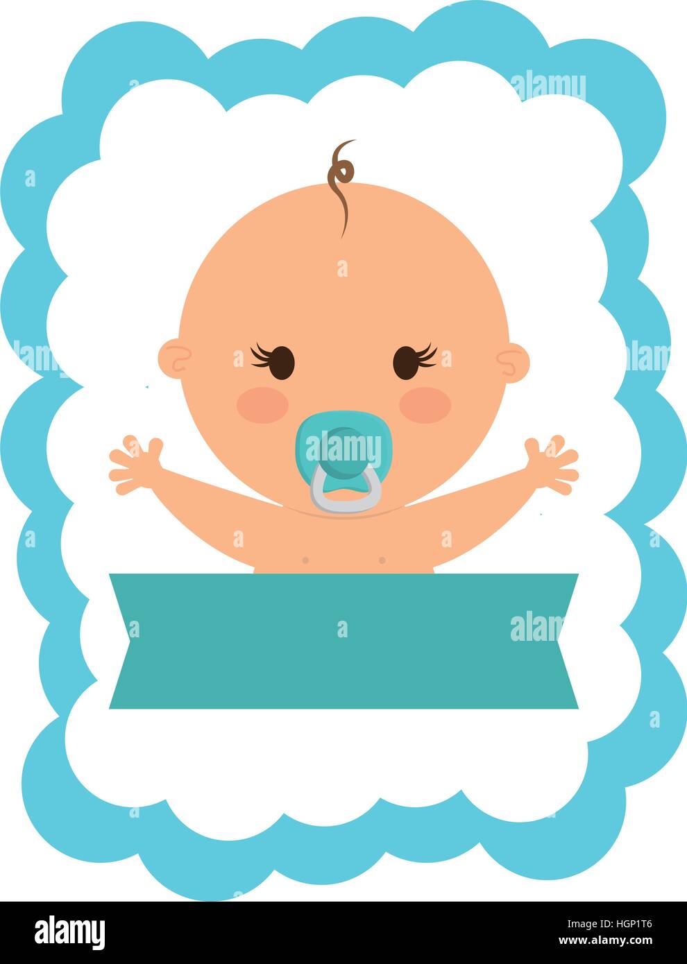 card with cute baby boy icon over white background. colorful design ...