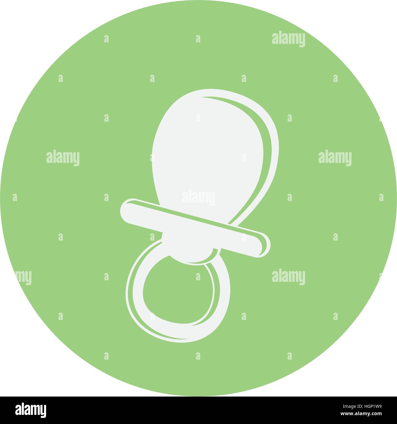 baby pacifier icon over green circle and white background. vector ...