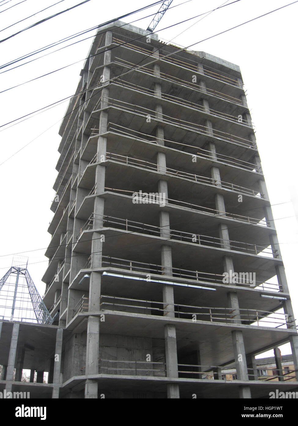 construction of modern skyscraper made from entire concrete Stock Photo ...