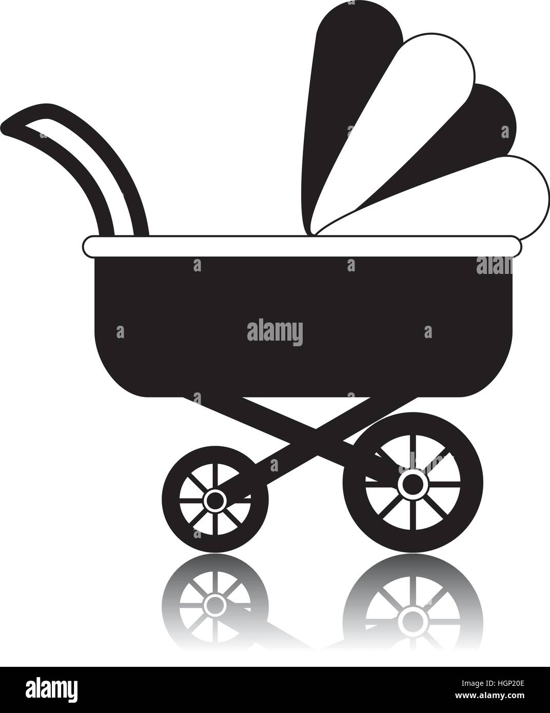 Baby stroller icon over white background. vector illustration Stock ...