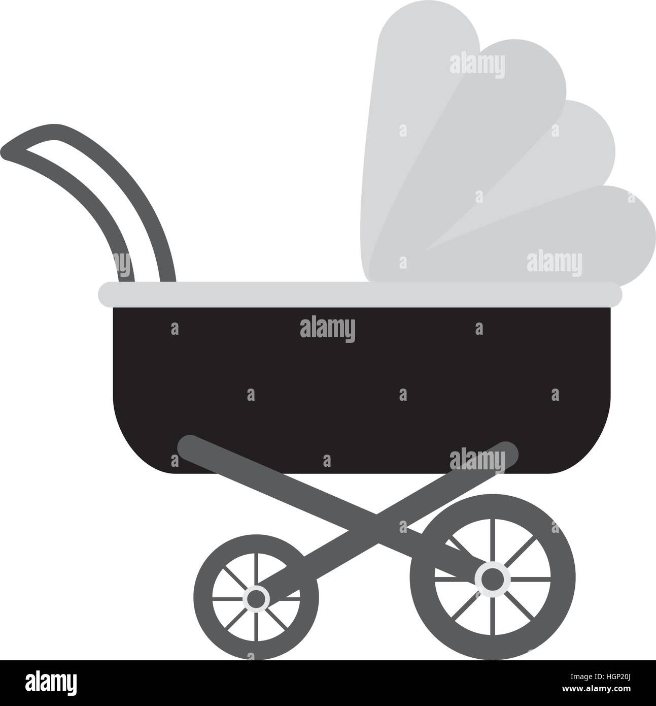 Baby stroller icon over white background. vector illustration Stock ...