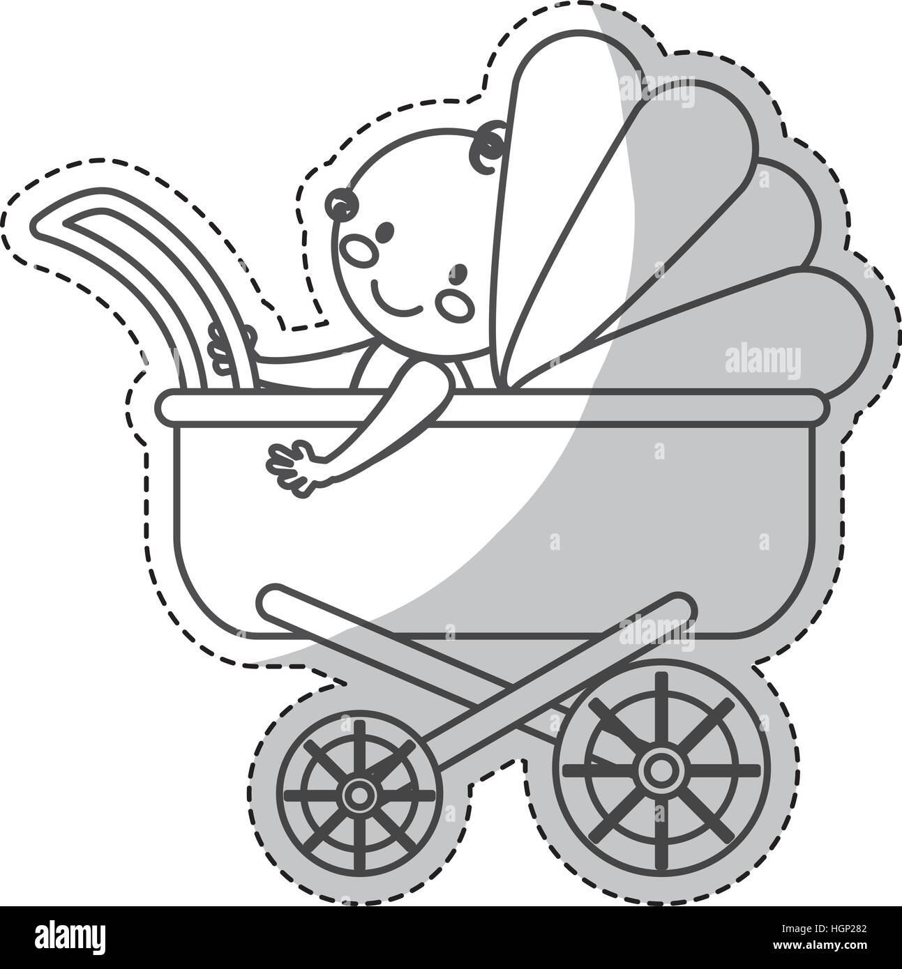 baby inside stroller icon image vector illustration design Stock Vector ...