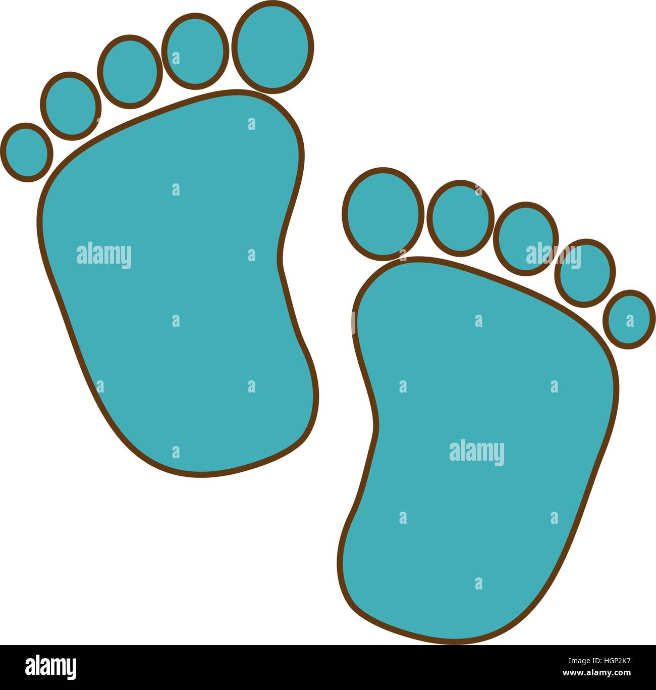 baby feet icon over white background. colorful design. vector ...