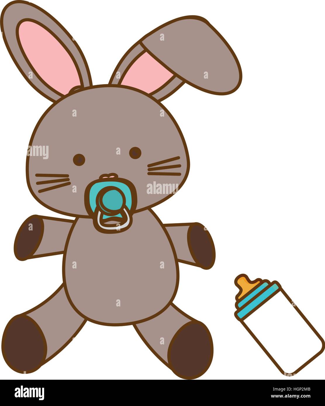 bunny teddy icon over white background. colorful design. vector ...