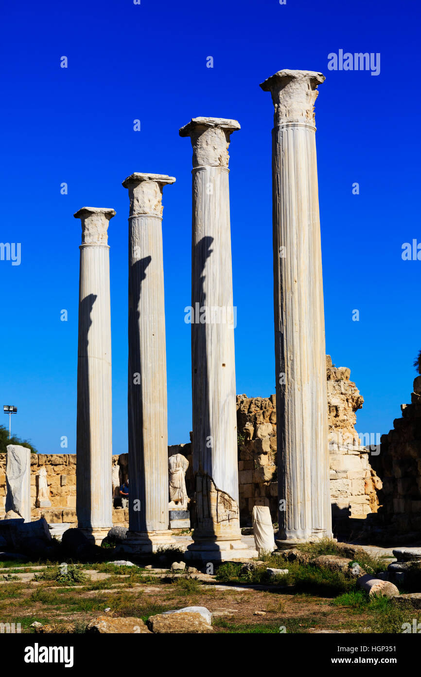 Ancient Roman ruins at Salamis, Famagusta, Northern Cyprus Stock Photo ...