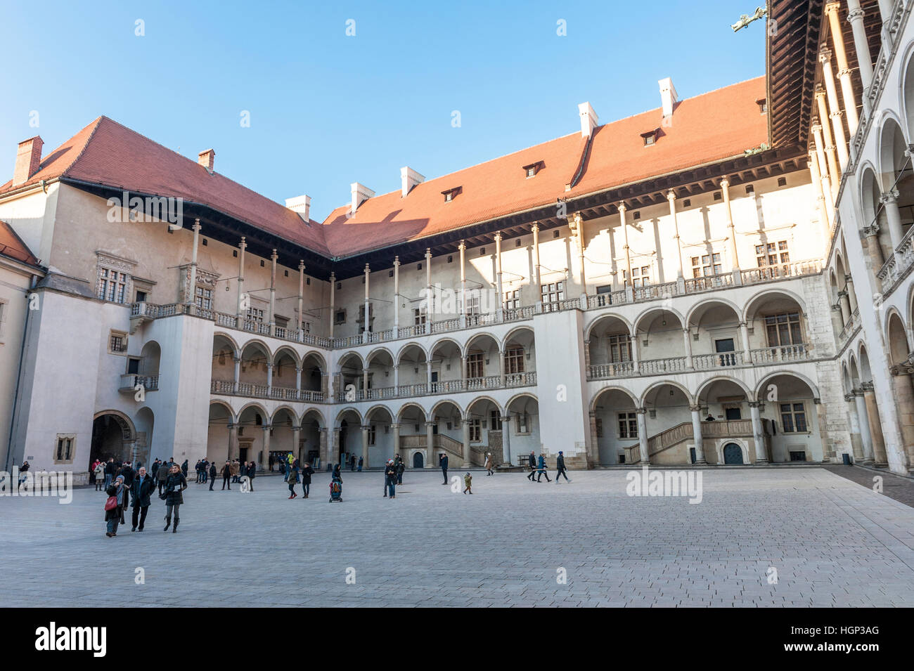 arcaded courtyard,Wavel Castle, Krakow Stock Photo - Alamy