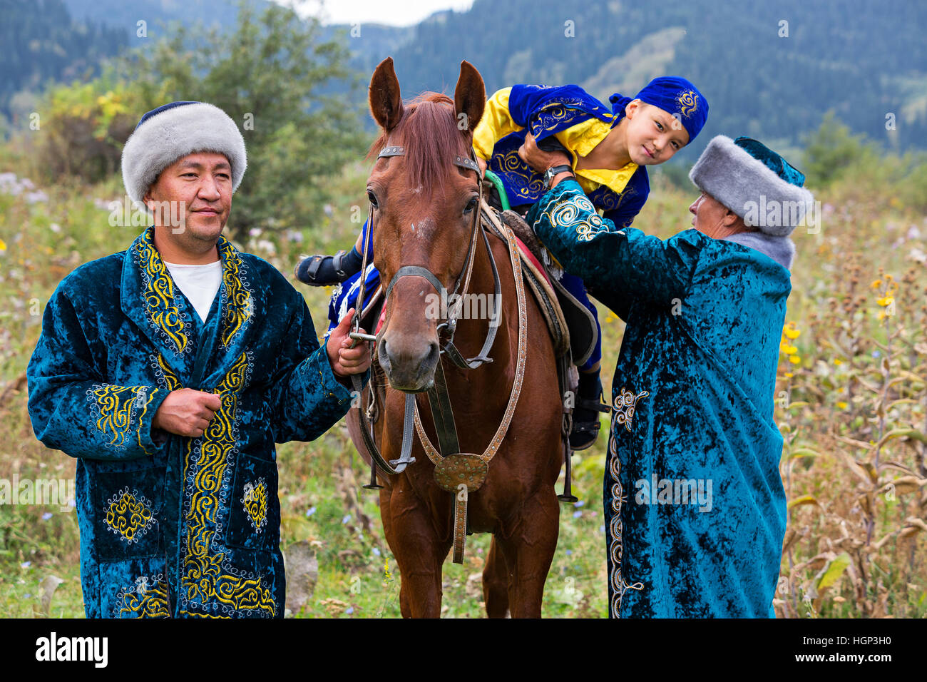 Kazakh man in national costumes hi-res stock photography and images - Alamy