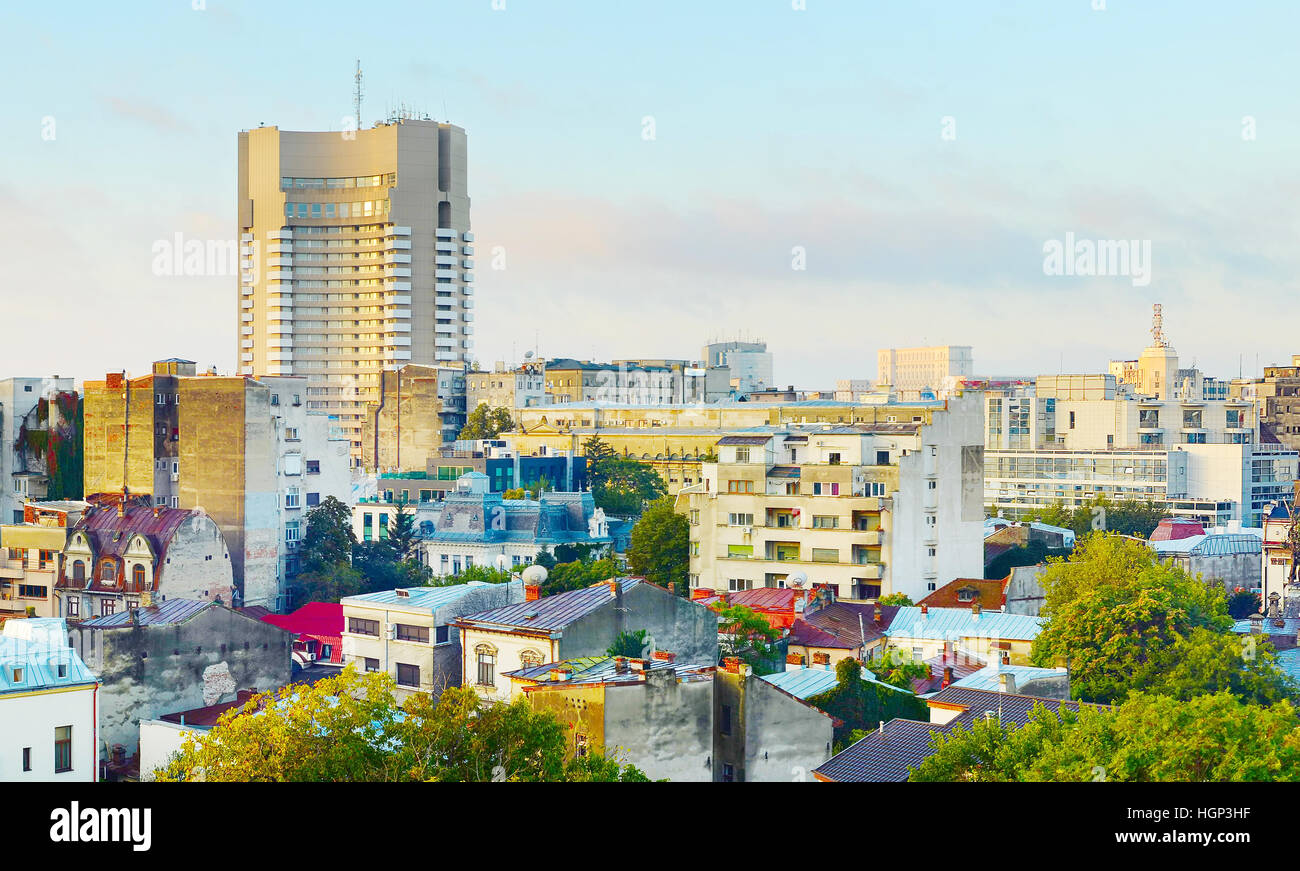 Morning view of Bucharest downtown. Romania Stock Photo - Alamy
