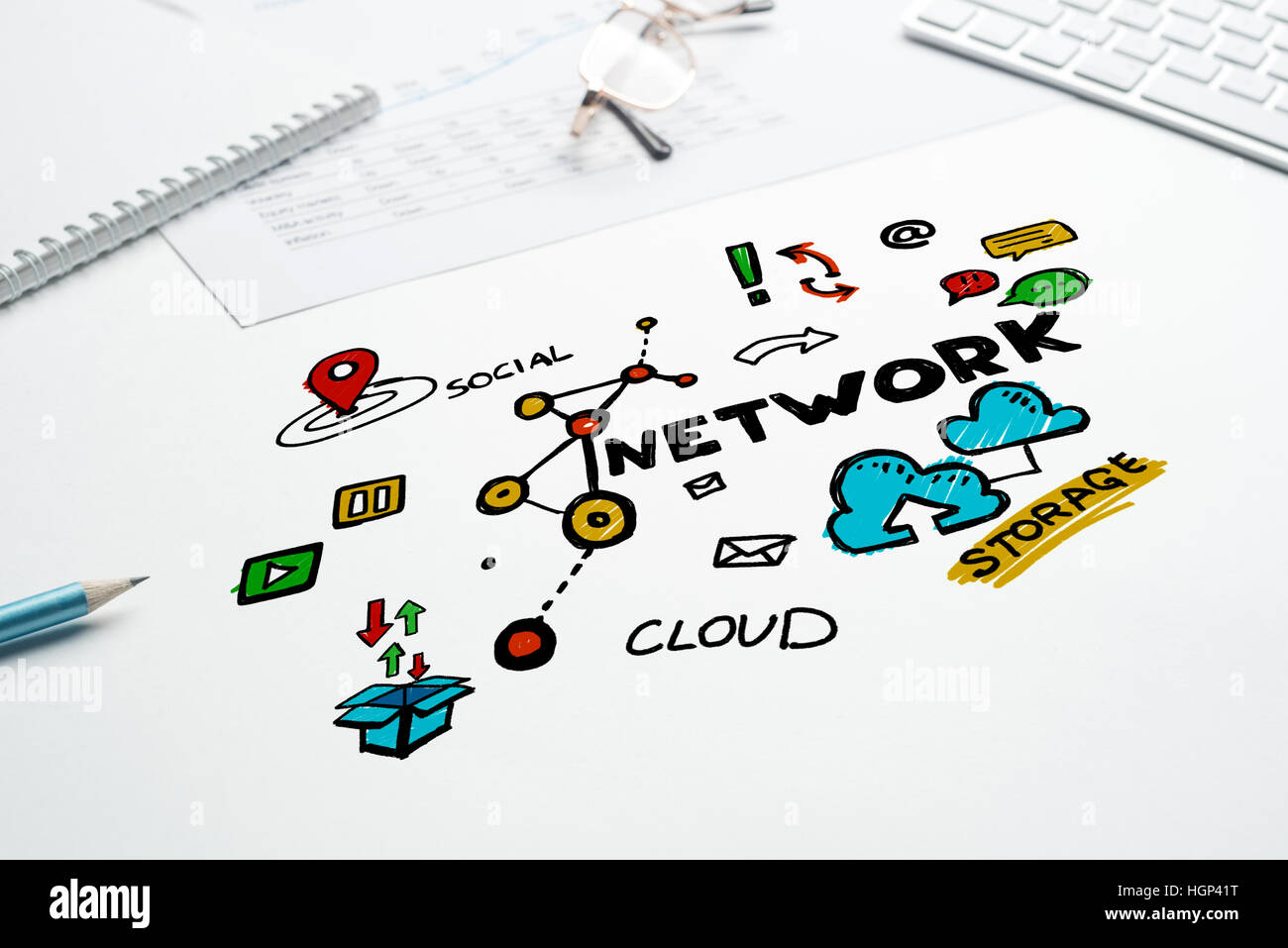 Network media background Stock Photo - Alamy