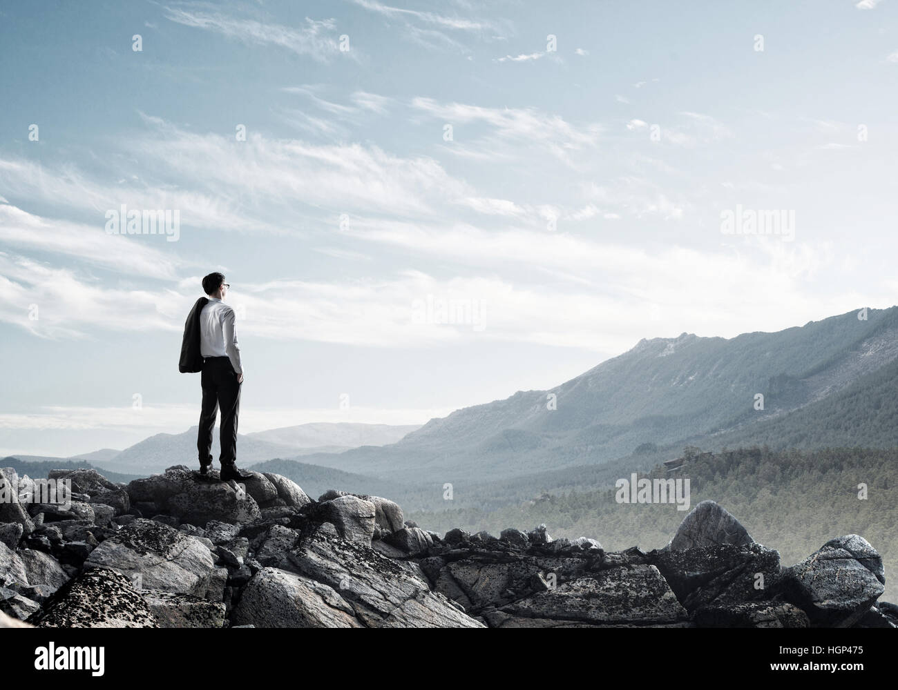 Achieving top of success Stock Photo - Alamy