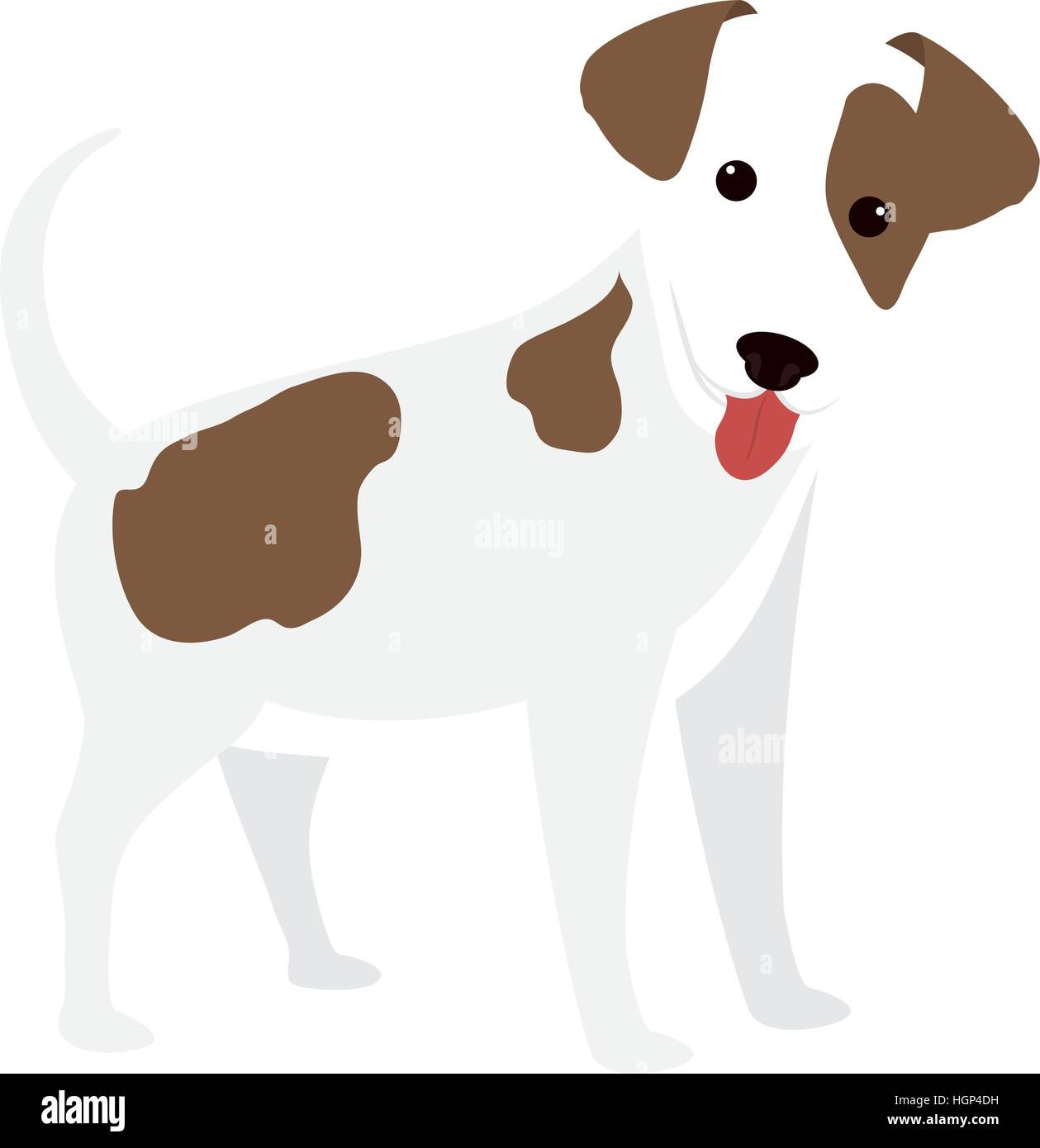 cartoon cute dog icon over white background. coloful design. vector ...