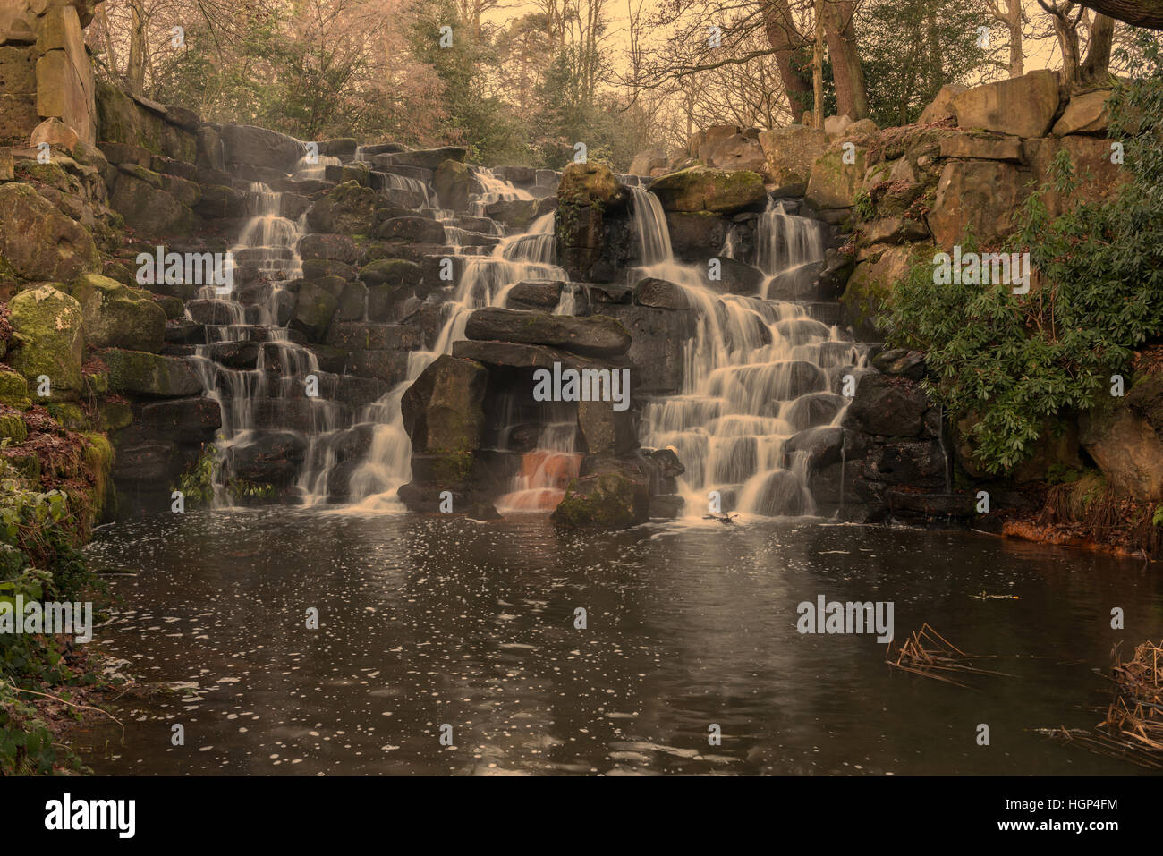 The Cascade Waterfalls at Virginia Water in Winter Stock Photo - Alamy