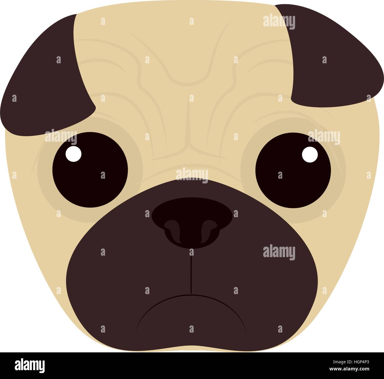 cute dog face icon over white background. colorful design. vector ...