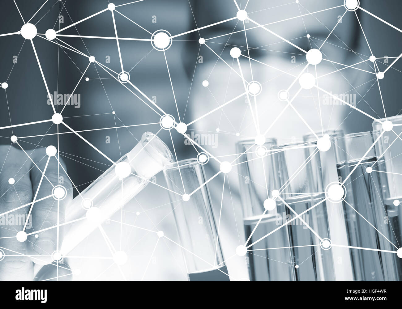 Portrait of concentrated male scientist working with reagents in ...