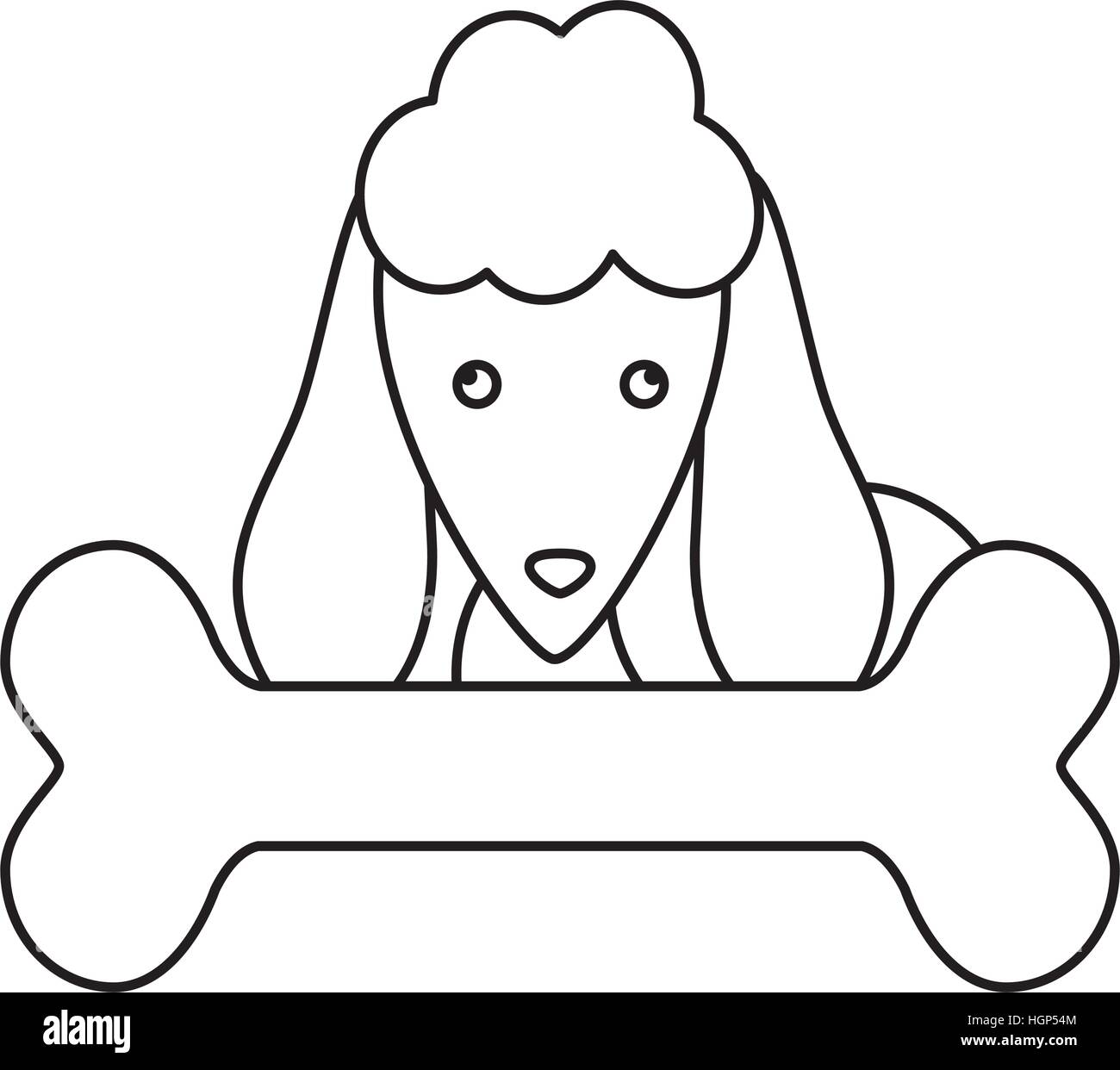 cute dog and bone icon over white background. vector illustration Stock ...