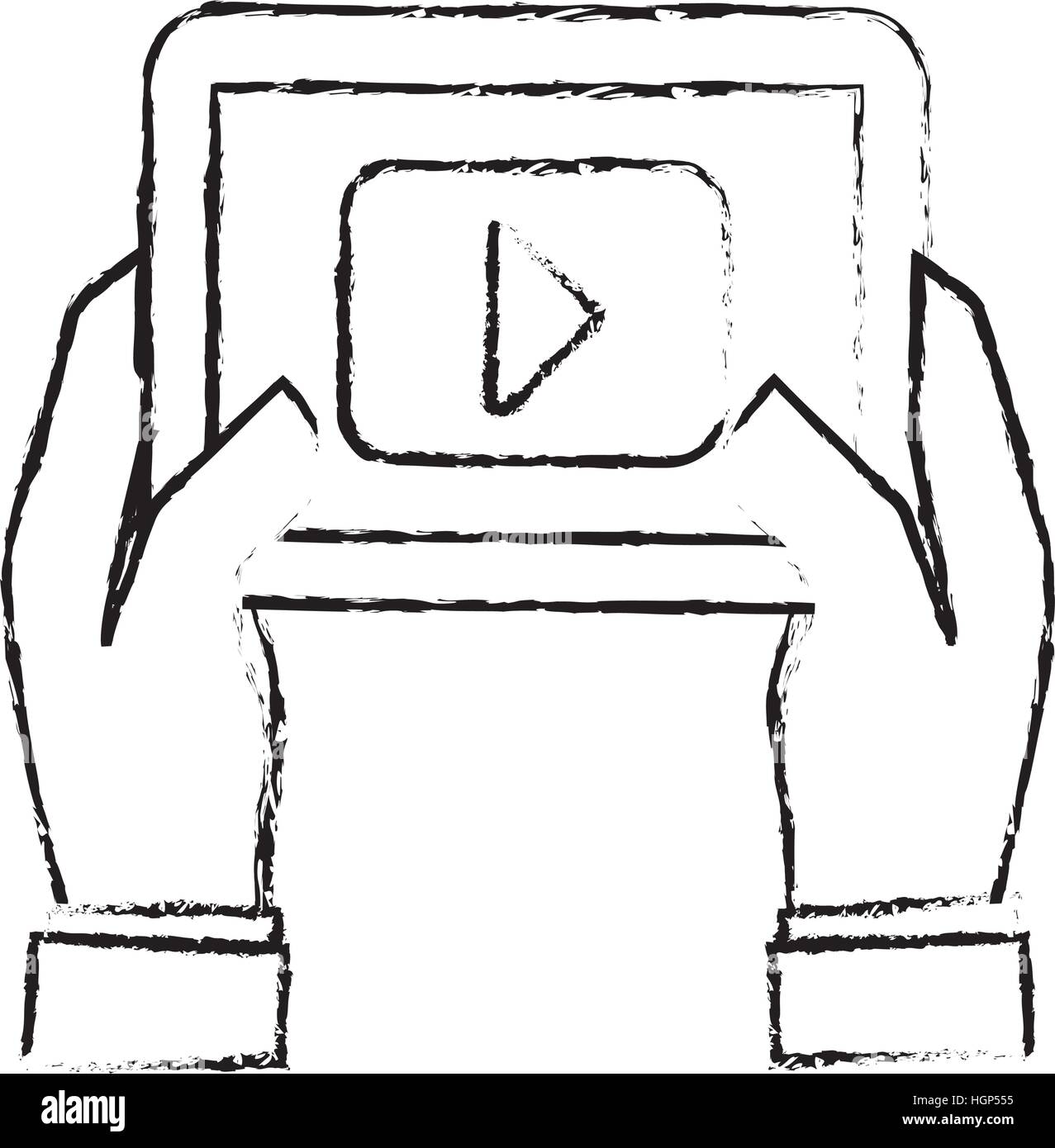 play symbol on digital device screen movie or video related icon image ...