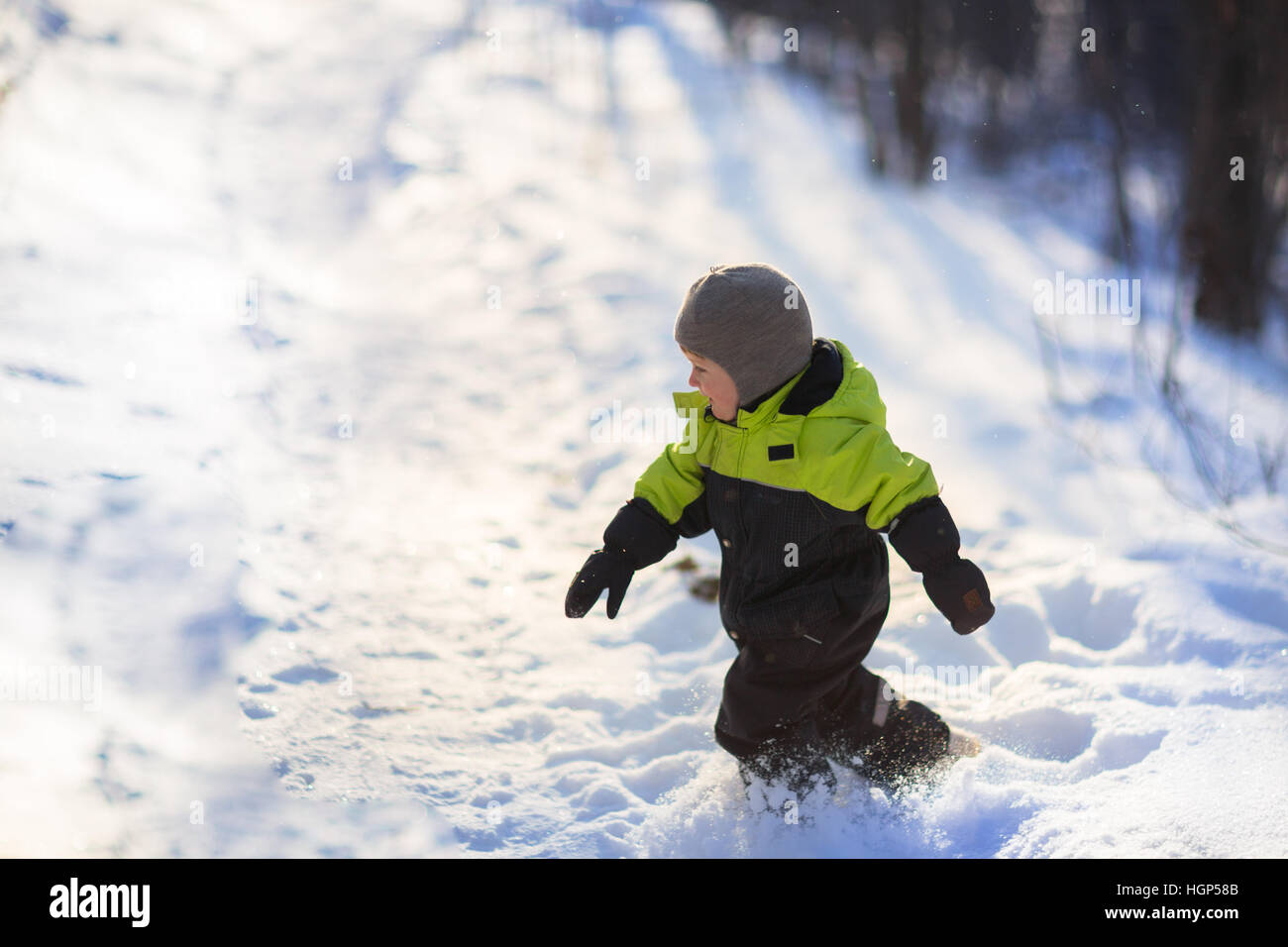Boy falls in snow hi-res stock photography and images - Alamy