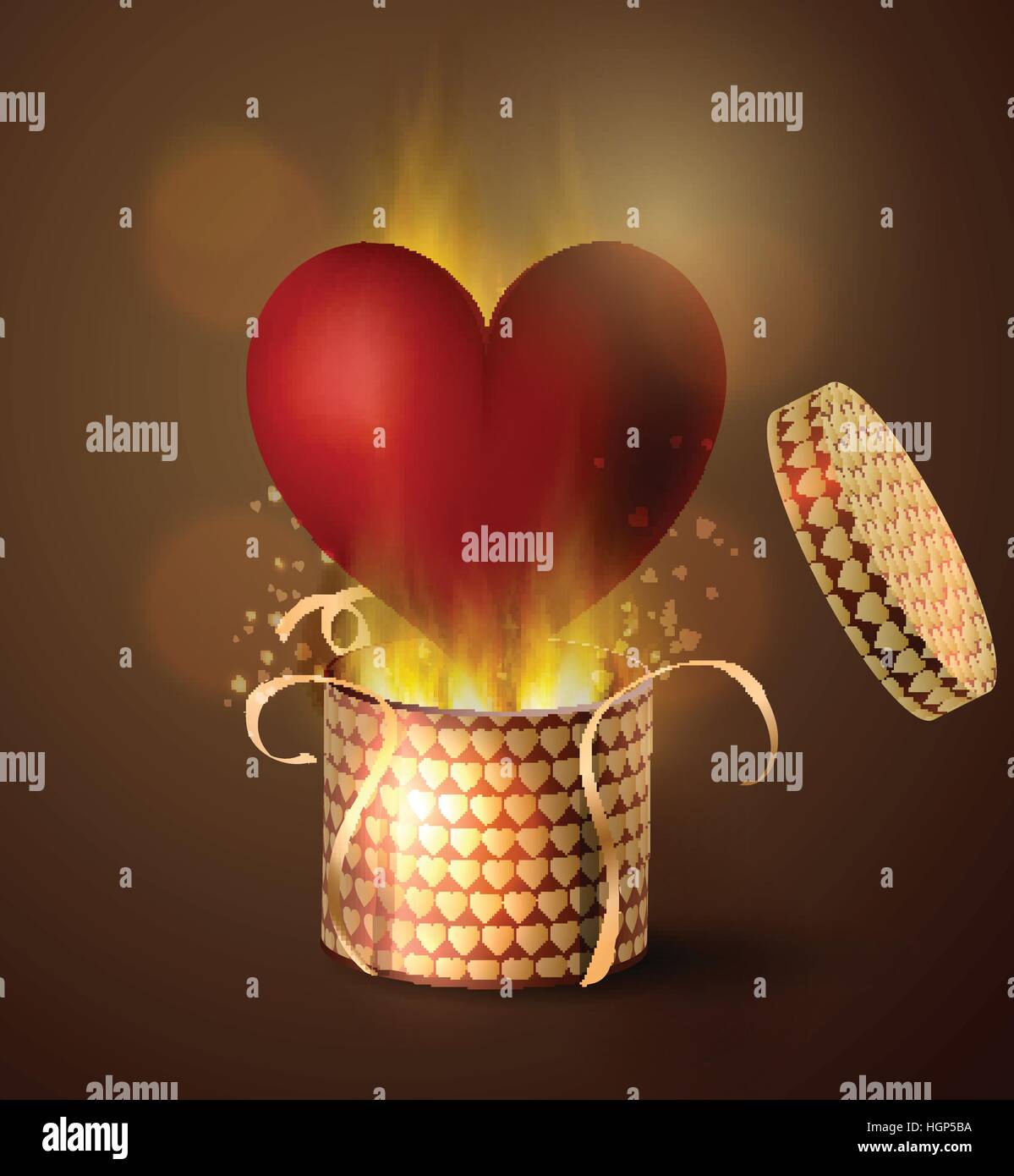 Box With Heart in retro style Stock Vector Image & Art - Alamy