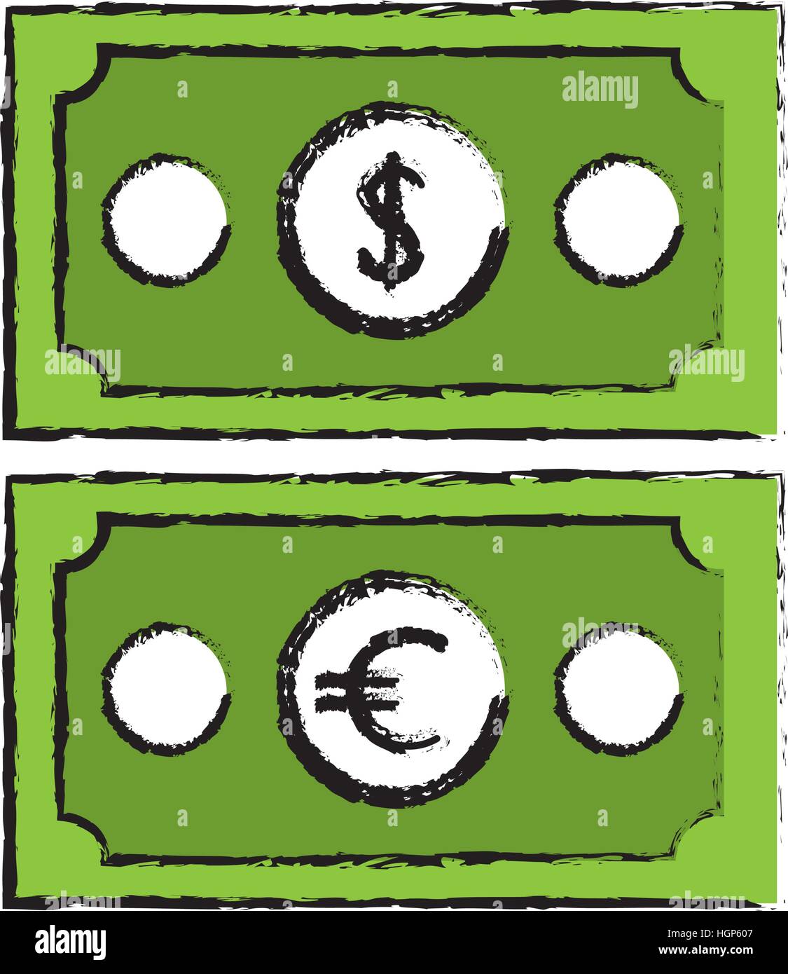 green money bills icon over white background. colorful design. vector ...