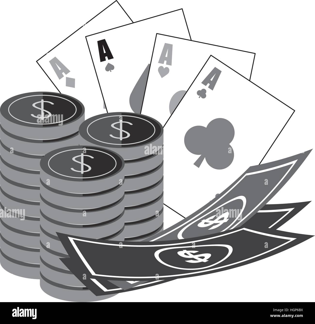 Poker Chips And Cards And Money
